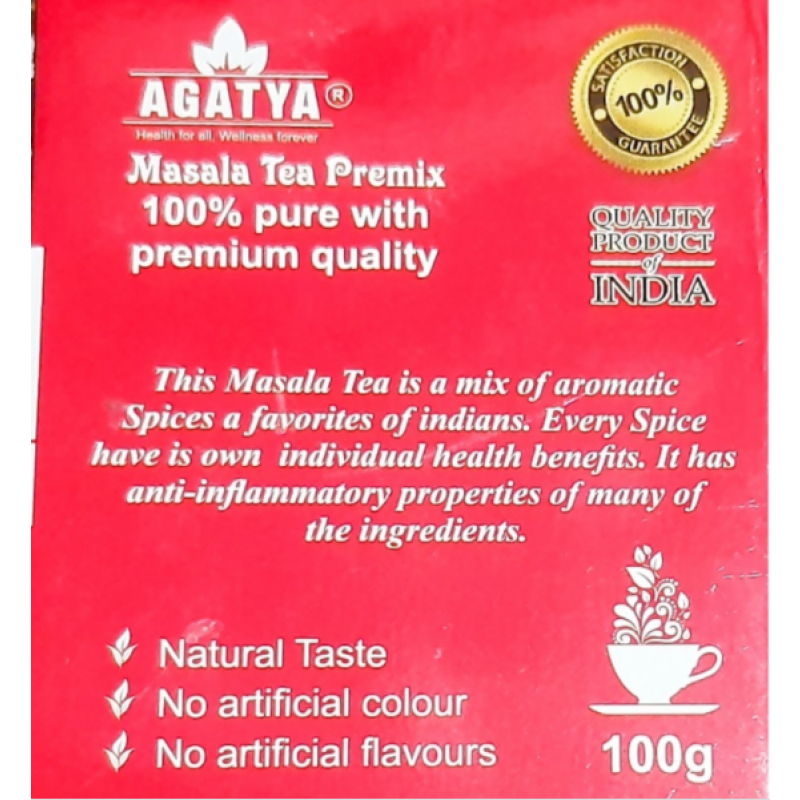 Agatya Original Masala Chai Tea, Real Ginger, Cinnamon & Cardamom
