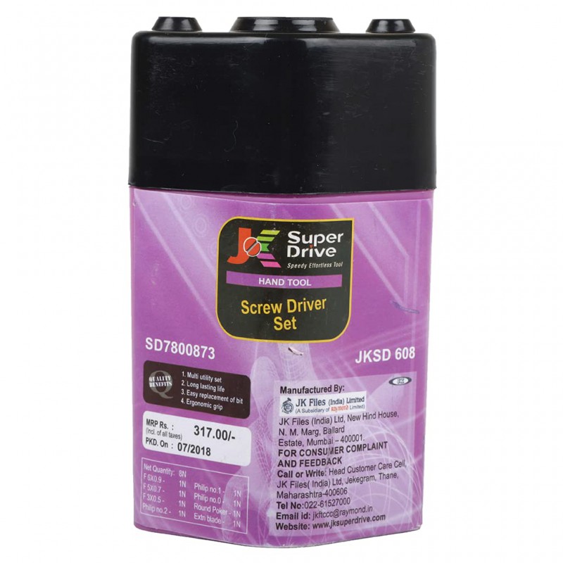 JK Super Drive SD7800873 Screwdriver Set- 8 Piece