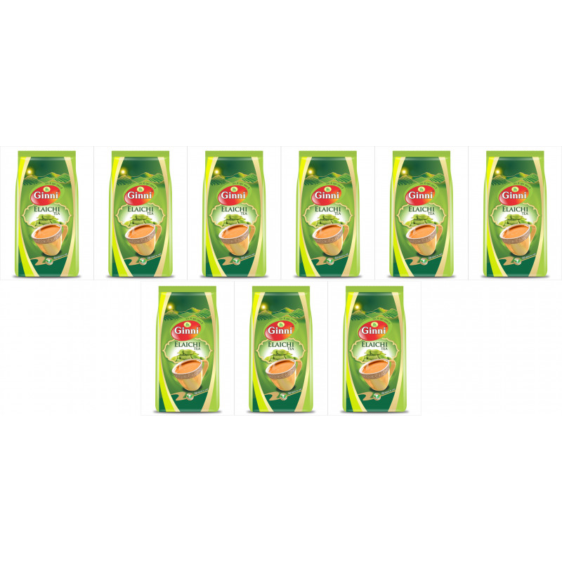 Ginni Elaichi Tea/Cardamom Tea, Made with Real Spices - 1800gms (9 x 200g)