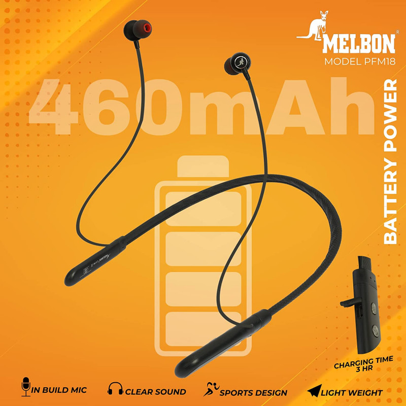 Melbon PFM18 Bluetooth Earphones with mic, Wireless Headphone