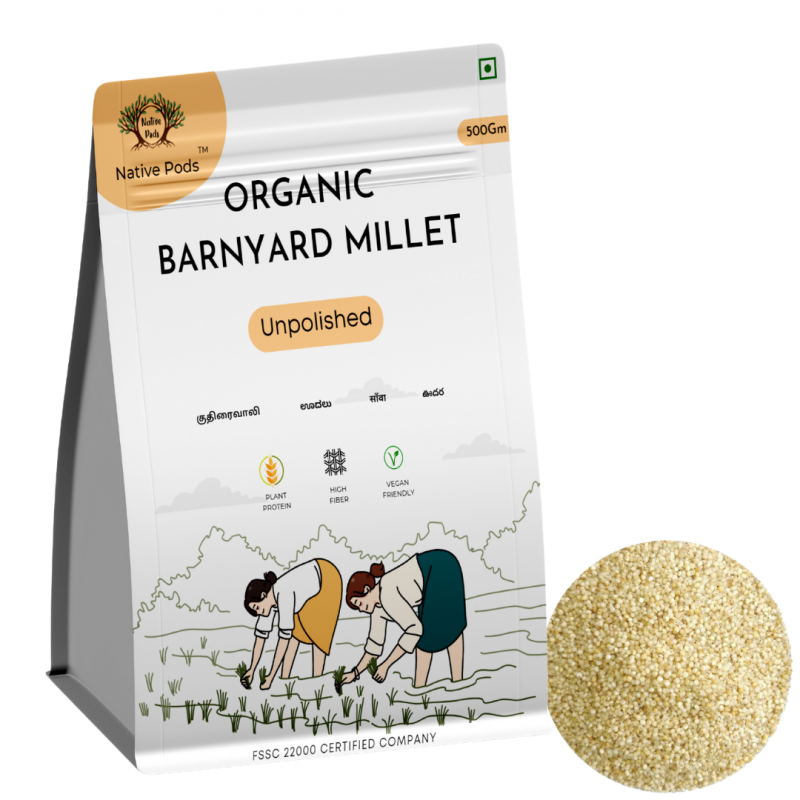 Native Pods Barnyard Millet Unpolished 500gm- Sanwa - Gluten free and ...