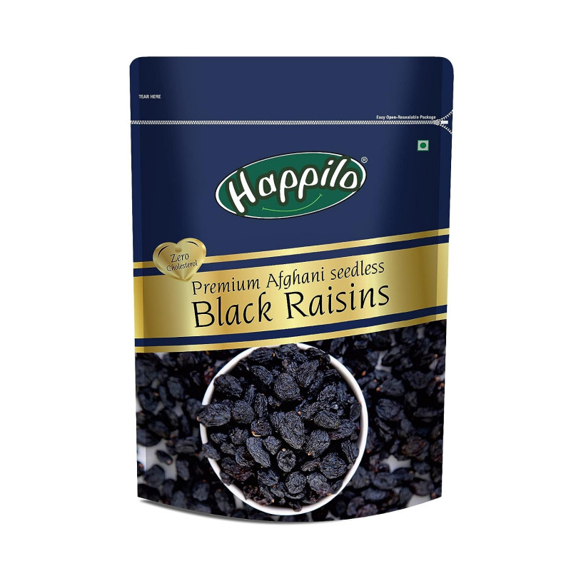Happilo Premium Afghani Seedless Black Raisins 250g |Delicious ...