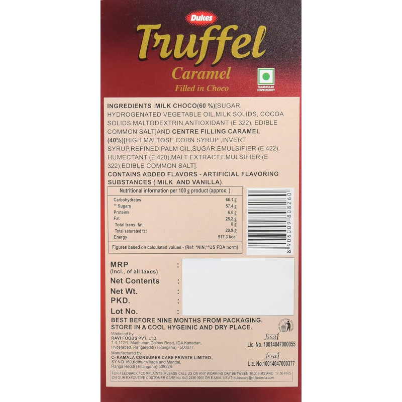 Dukes Truffle with Caramel Centered | Decadent Chocolate | Sweet ...