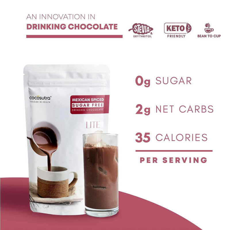 COCOSUTRA LITE - SUGAR FREE Drinking Chocolate Mix - Mexican Spiced ...