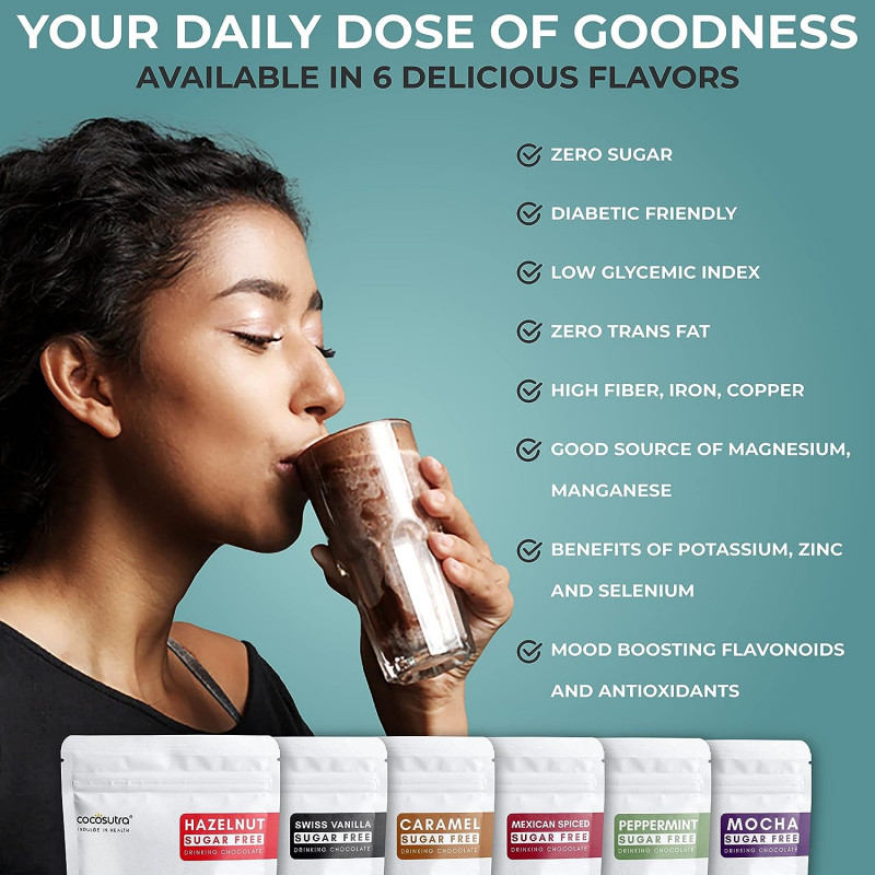 COCOSUTRA LITE - SUGAR FREE Drinking Chocolate Mix - Mexican Spiced ...