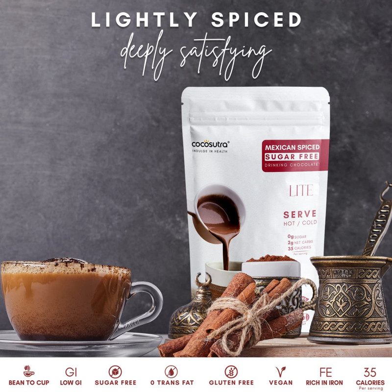 COCOSUTRA LITE - SUGAR FREE Drinking Chocolate Mix - Mexican Spiced ...