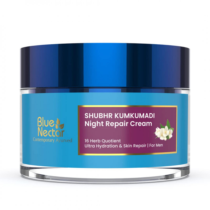 Blue Nectar Ayurvedic Anti Aging Night Cream for Men to reduce fine ...