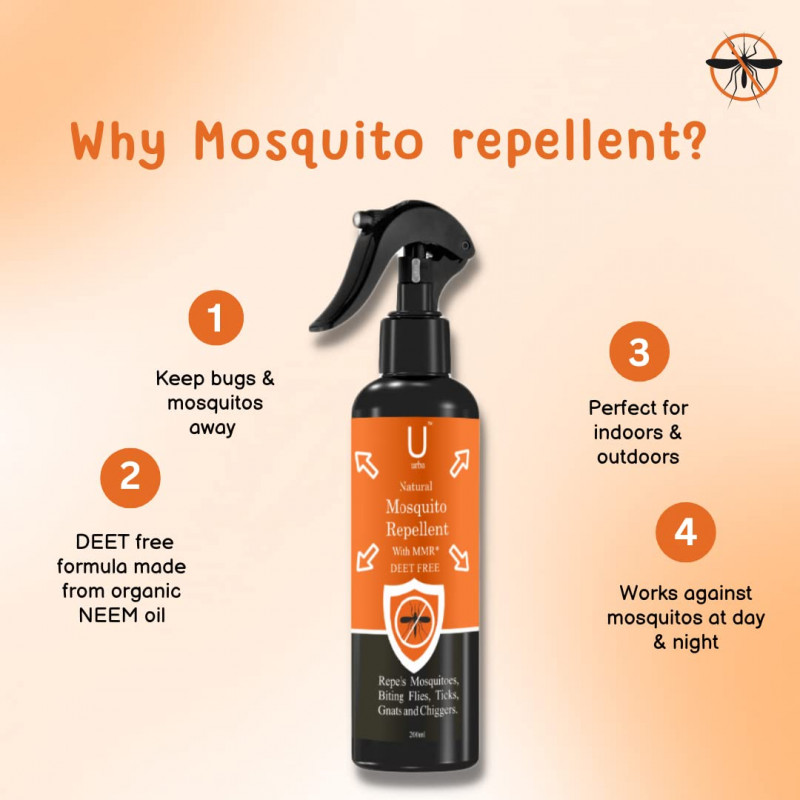 URBA Herbal Mosquito Repellent Spray - Mosquito & Fly Killer Spray ...