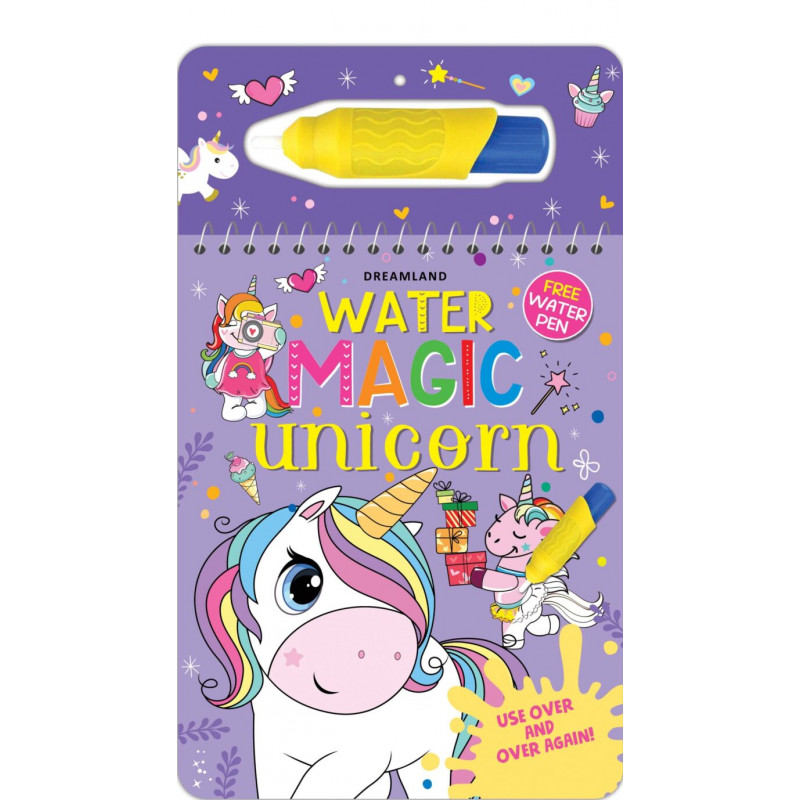 Water Magic Unicorn With Water Pen | Spiral Binding Book | Reusable ...