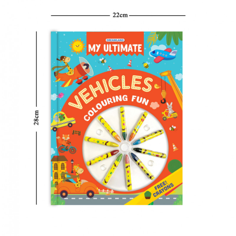 My Ultimate Vehicles Colouring Fun Book with Free Crayons | Coloring ...