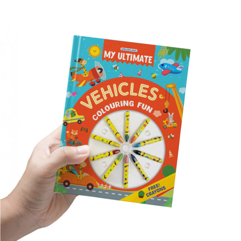 My Ultimate Vehicles Colouring Fun Book with Free Crayons | Coloring ...