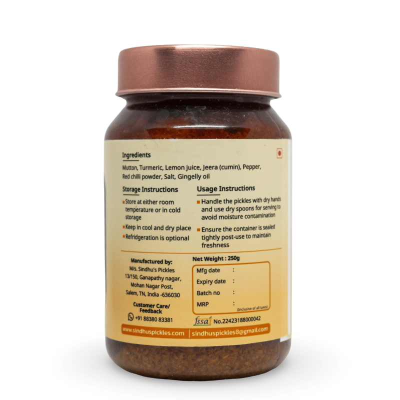 Sindhu's Mutton Pickle | ‎No Artificial Flavours | Homemade Pickle ...