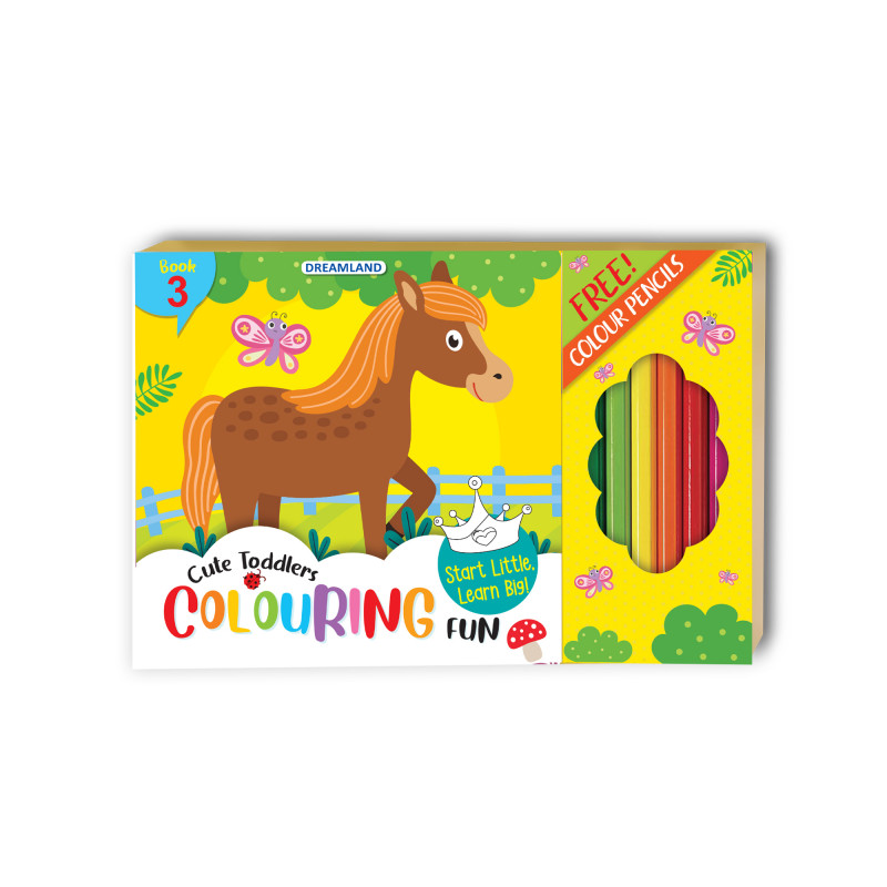 Preschool coloring book & color pencils | Cute Toddlers Coloring Fun ...