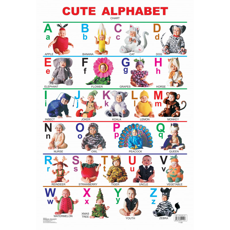 Cute Alphabet | Alphabet Recognition Chart | Educational Wall Chart ...