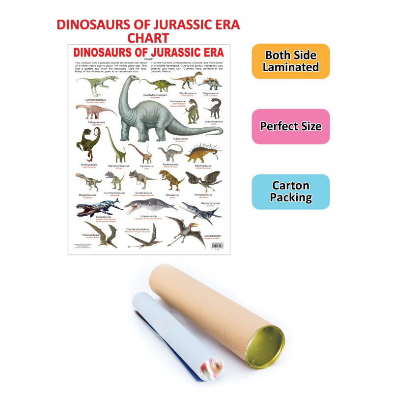 Dinosaurs of Jurassic Era Chart | Educational Dinosaur Poster ...