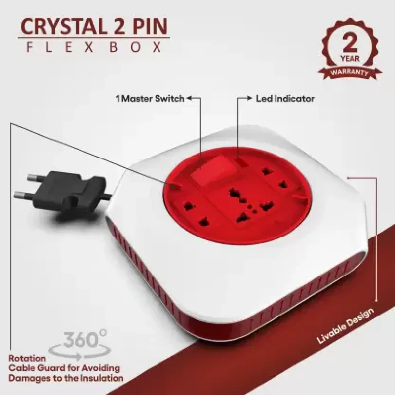 Crystal Square Extension Flex Box 2-Pin | 5 Meter Power Cable ...