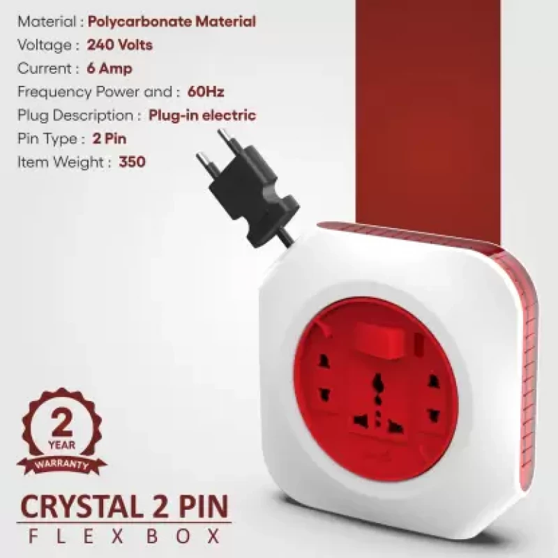 Crystal Square Extension Flex Box 2-Pin | 5 Meter Power Cable ...