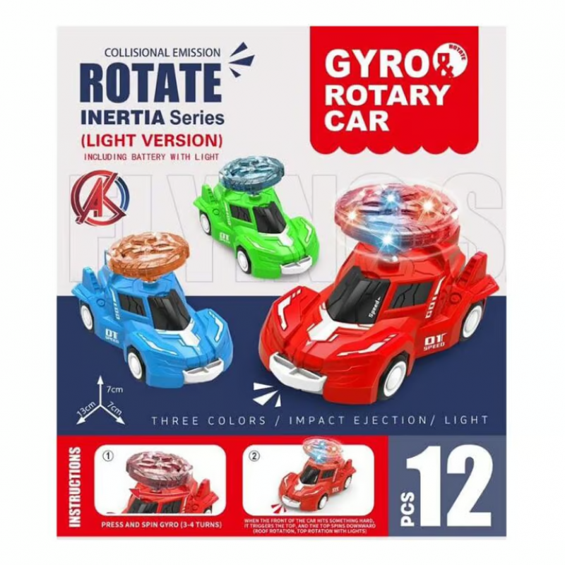 12 Pack Gyro Rotary Friction Powered Car Toy | Kids Toy Cars | Friction ...