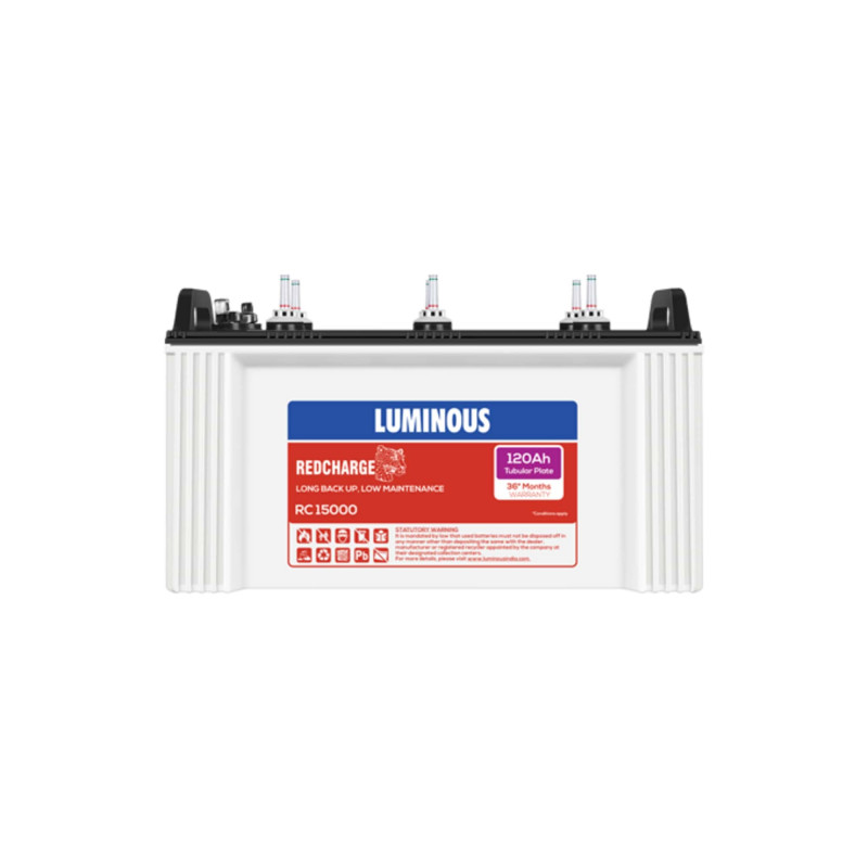 Luminous RC 15000 Lead Acid Battery | Reliable tubular battery | Red ...