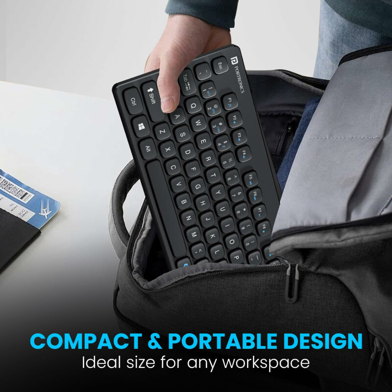 Portronics Bubble Wireless Keyboard Black | Stylish & Compact Typing ...