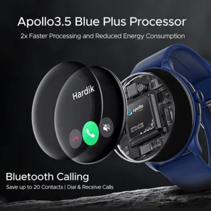 Boat Wave Primia Talk Smartwatch | Apollo3.5 Blue Plus processor | Bluetooth 5.0 smartwatch ...