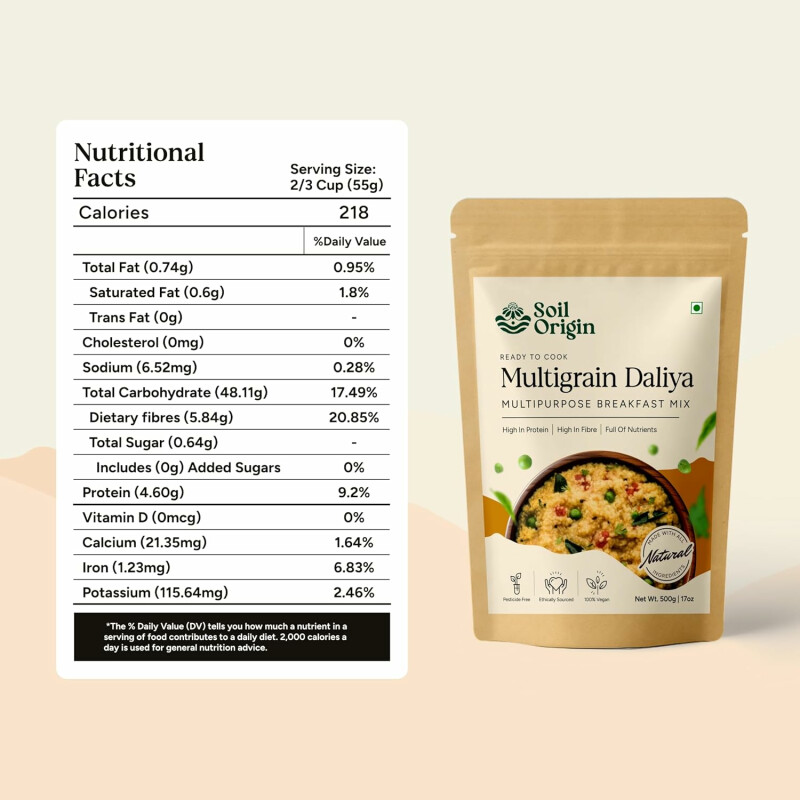 Soil Origin Multigrain Daliya Breakfast Mix| Digestive Health Daliya ...