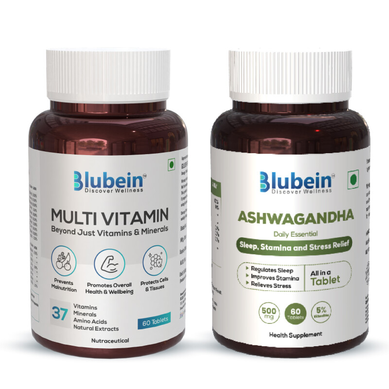 Blubein Essential Zen Combo| Multivitamin With 37 Vital Ingredients 60N ...