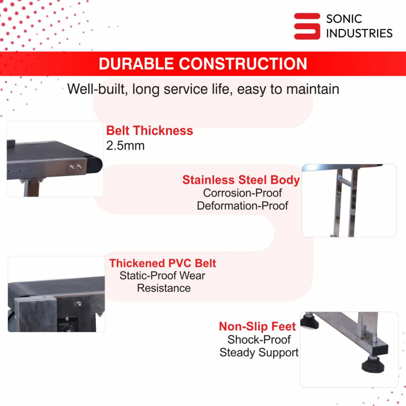 Sonic Industries 12-Inch Width Stacker Conveyor System for Batch Coding ...