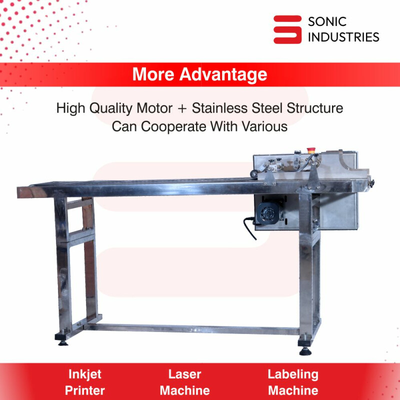 Sonic Industries 12-Inch Width Stacker Conveyor System for Batch Coding ...