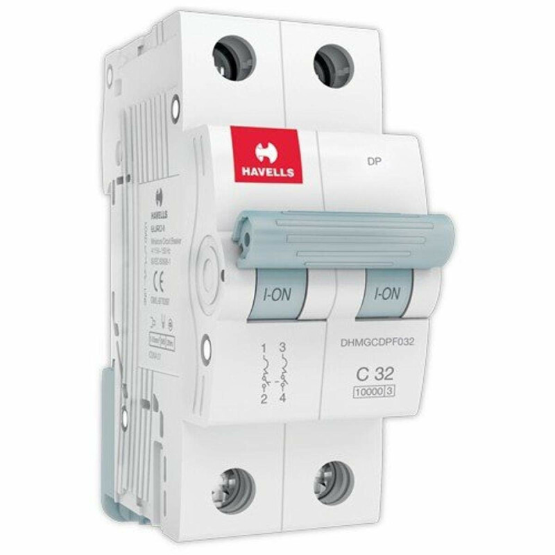 Havells 32A Double Pole C Curve MCB | Bolt-On Mounting and Finger-Proof ...