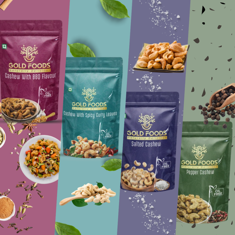 Gold Foods Roasted Cashew Combo Pack | South Indian Inspired Flavors ...