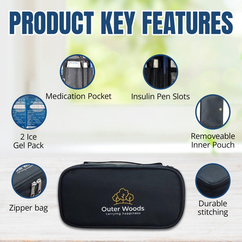 Outer Woods Insulin Cooler Travel Case | Portable Insulin Carrier Bag ...