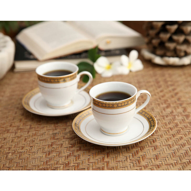 Hitkari Premium Porcelain Tea Cup & Saucer Set | Microwave & Dishwasher ...